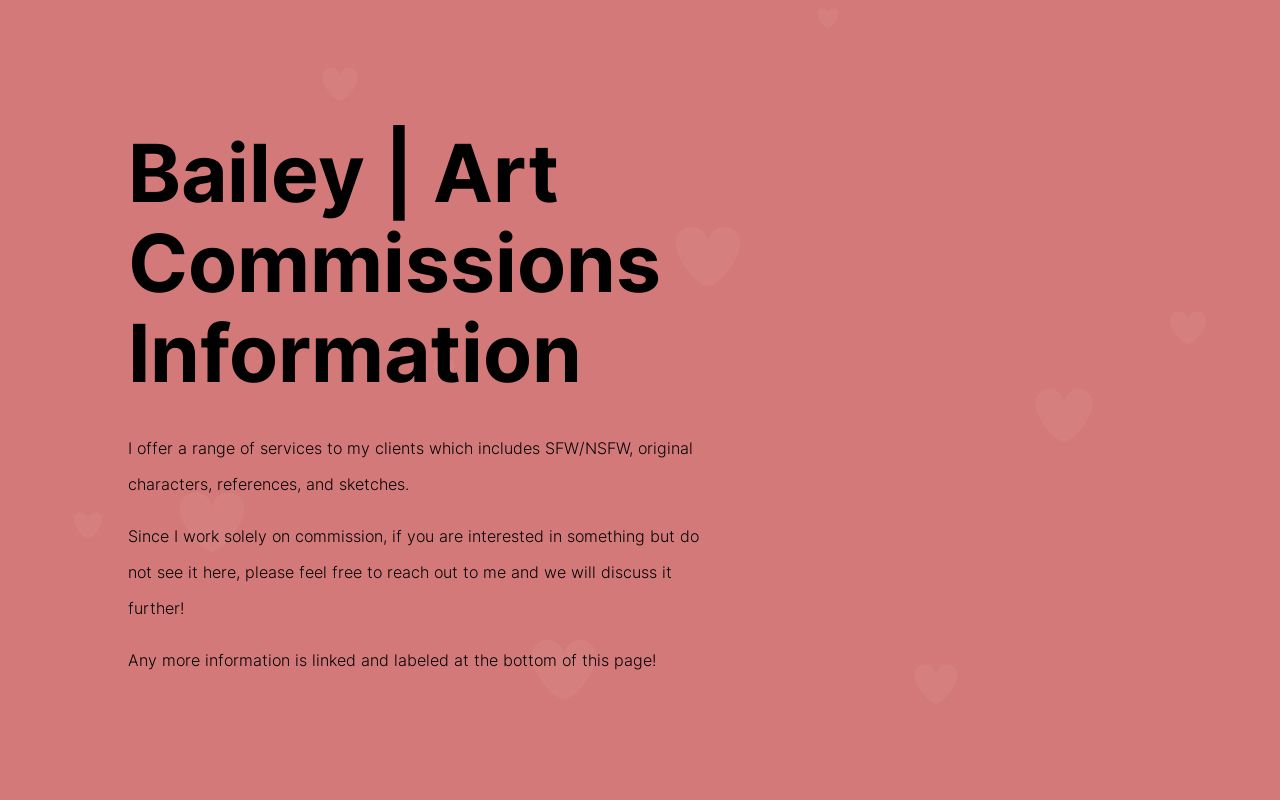 Bailey's Commission Info